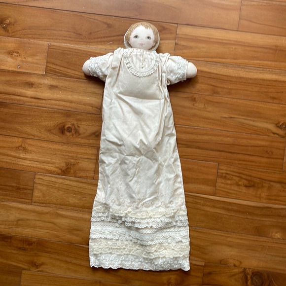 Hand Crafted | Toys | Vintage Cloth Rag Doll Babydoll With Long Lace ...